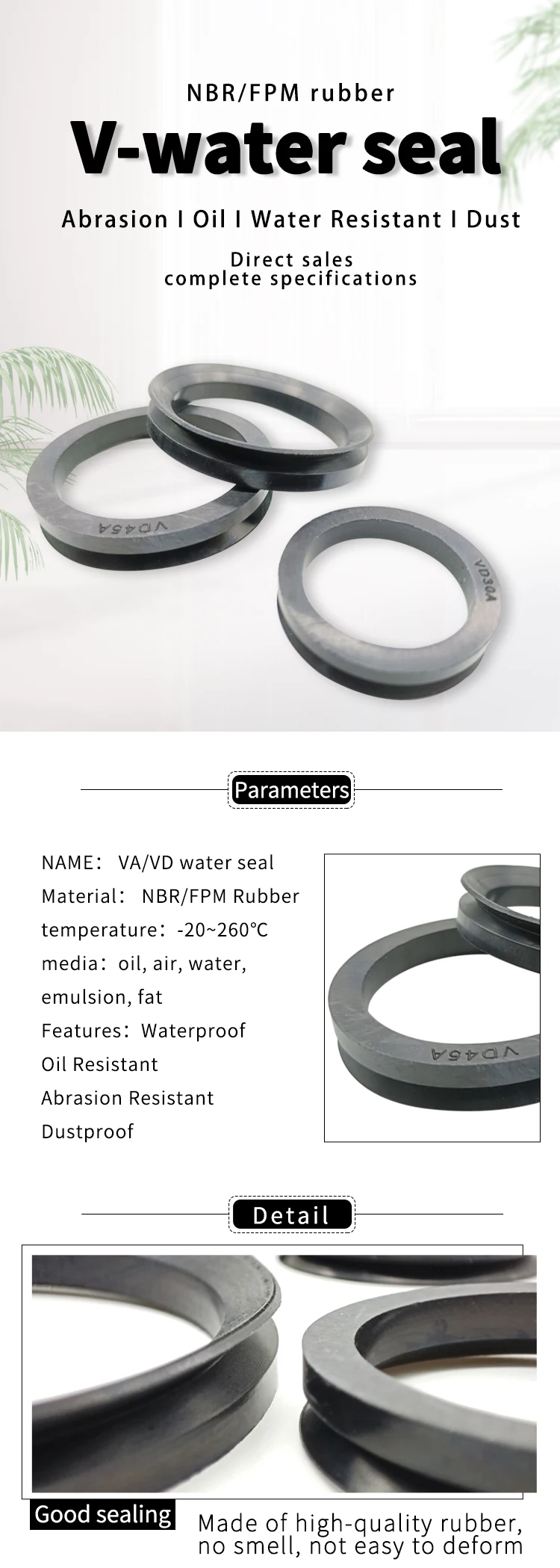 Rubber V Shape Ring Seal - Water Seal Solutions by KAIRUITE