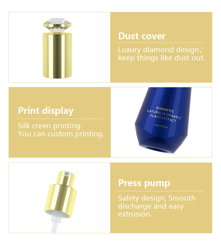 30g 50g 40ml 100ml 120ml Custom Skin Care Product Container Cream Jar Lotion Pump Bottle ...