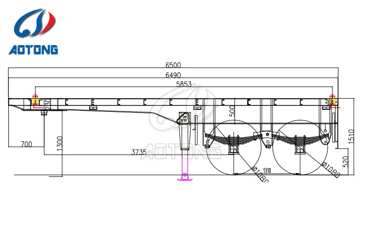 Port Container Chassis Semi Trailer Container Trailer Terminal Chassis ...