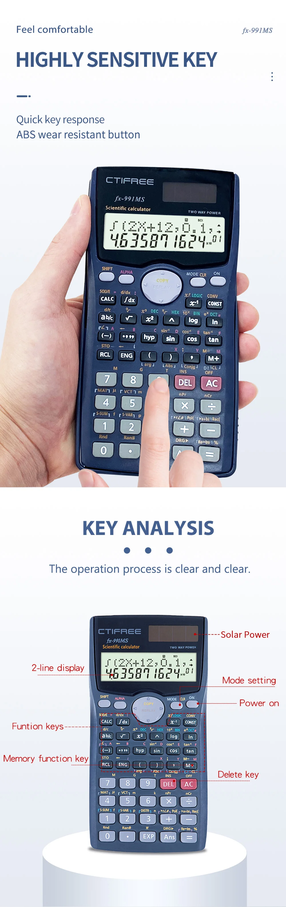 Fx-991ms Scientific Calculator Fx-100ms Engineerig Customized Student ...