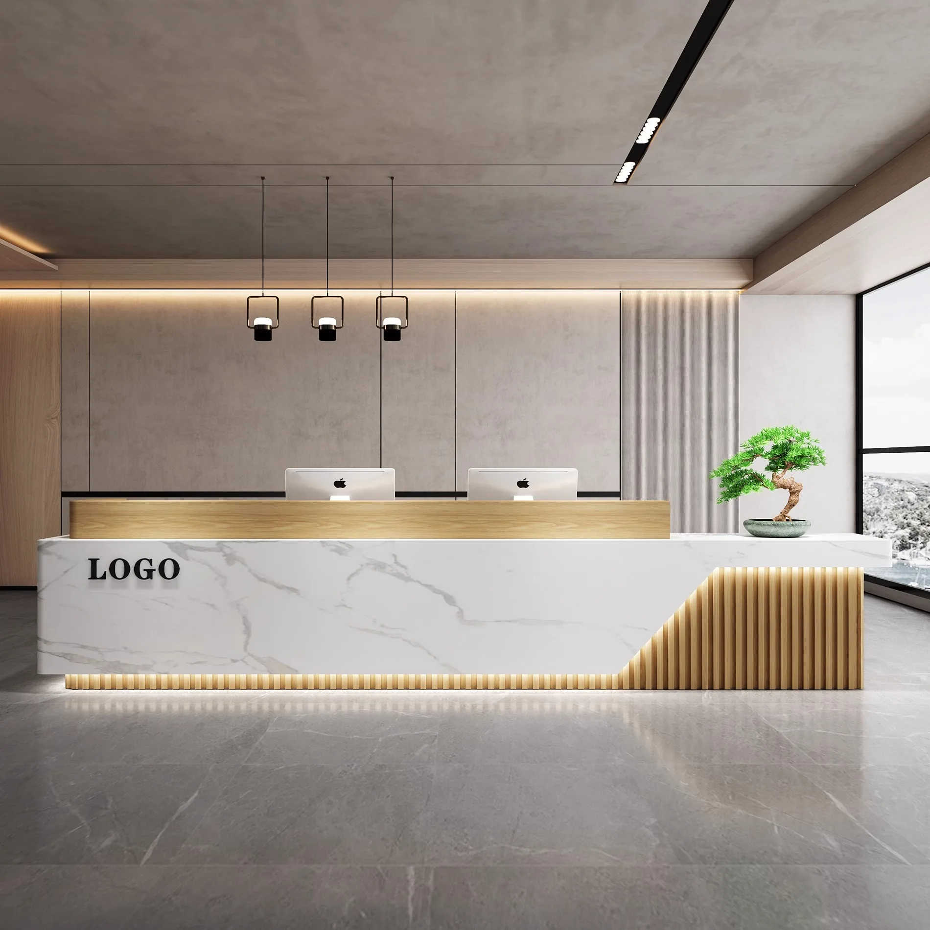 Musen Small Clinic Counter Table - Modern Reception Desk