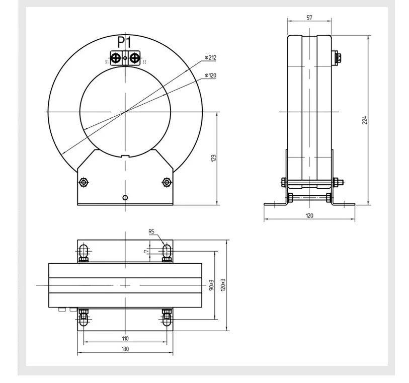 Open-closed Type Residual Current Transformer 120mm Nominal Diameter Of ...