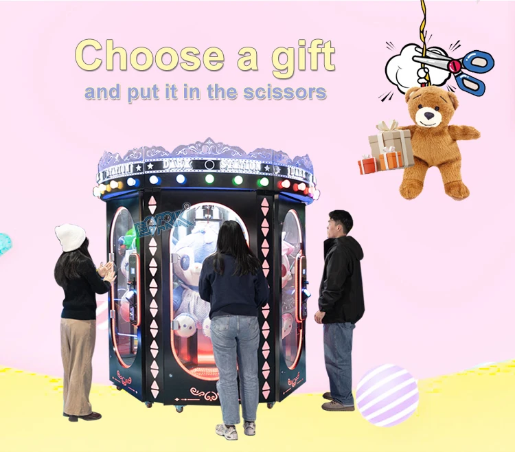 Threeplus Pink Date Arcade Claw Machine 6-Player Prize Cutting Gift ...