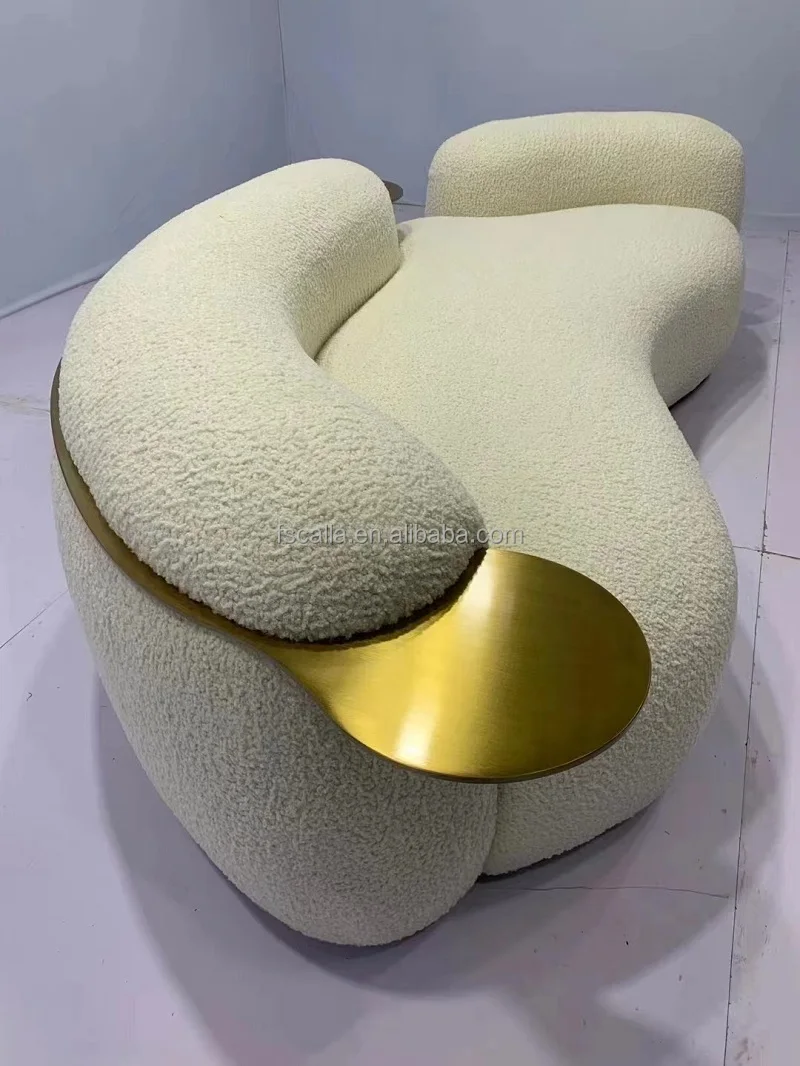 Luxury Living Room S Shape Sectional Sofa with Coffee Table