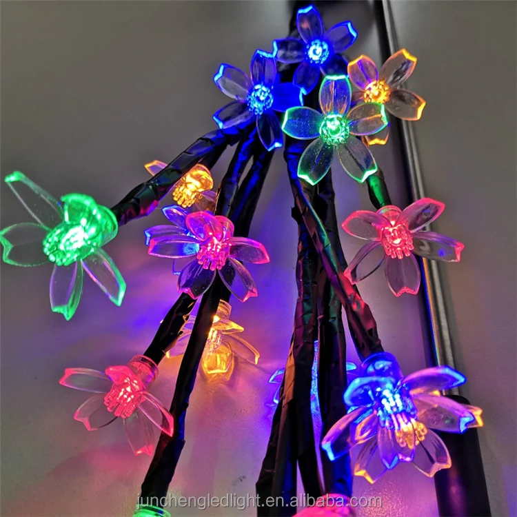 Beautiful Solar Powered Led Garden Lamp 20LEDs Cherry Flower Light Lawn ...