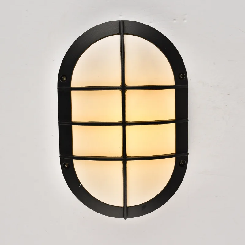Black Bulkhead Light - Oval Outdoor LED 12W Efficiency
