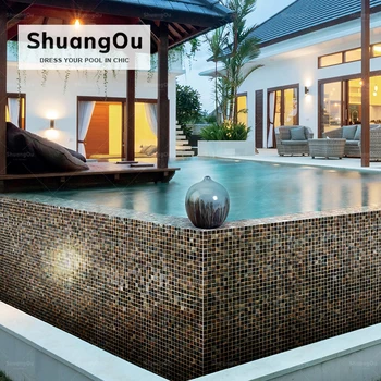 Brown Ceramic Tiles Porcelain Mosaic Tile For Swimming Pool Decoration ...