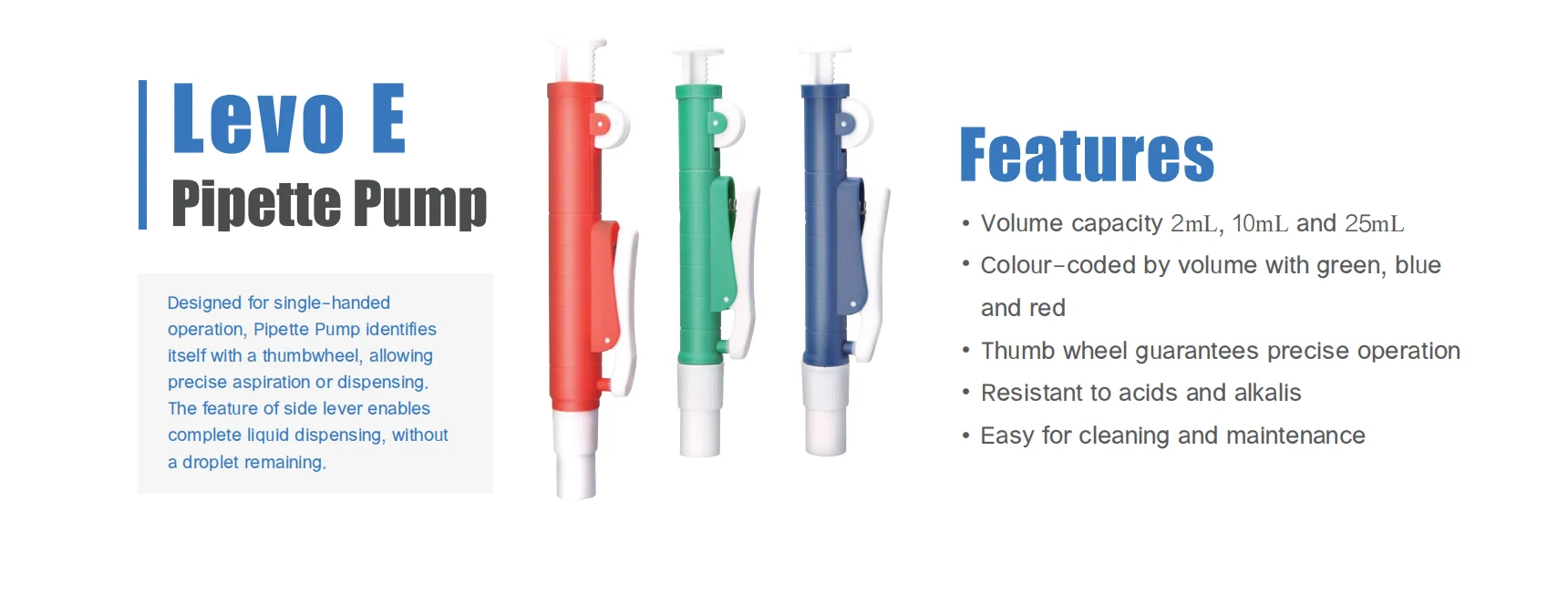 Labtex Levo E Pipette Pump Laboratory Pipette Pump 10ml 5ml 2ml Lab ...