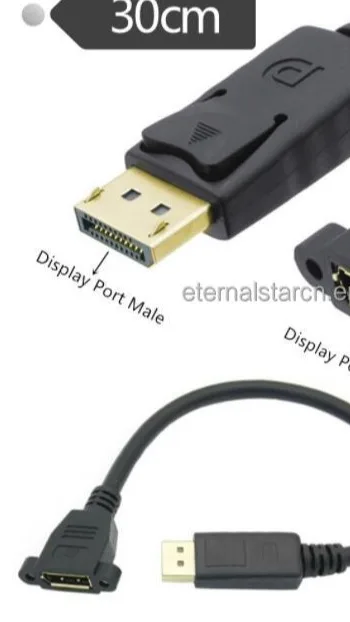 Dp Displayport Extension Panel Mount Cable - Displayport To Displayport ...