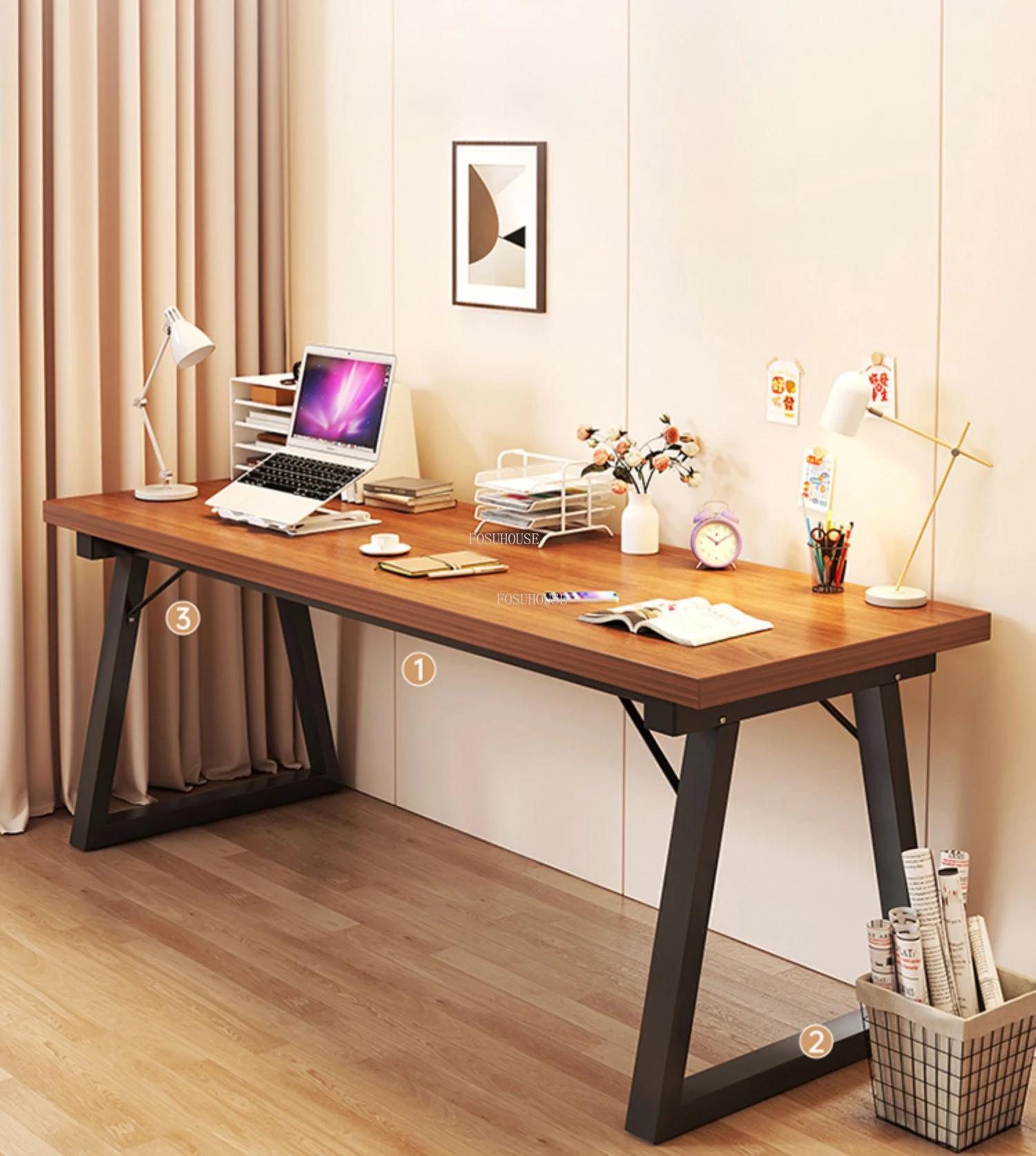 Modern Wooden Computer Desks Nordic Office Furniture Rectangular Table ...