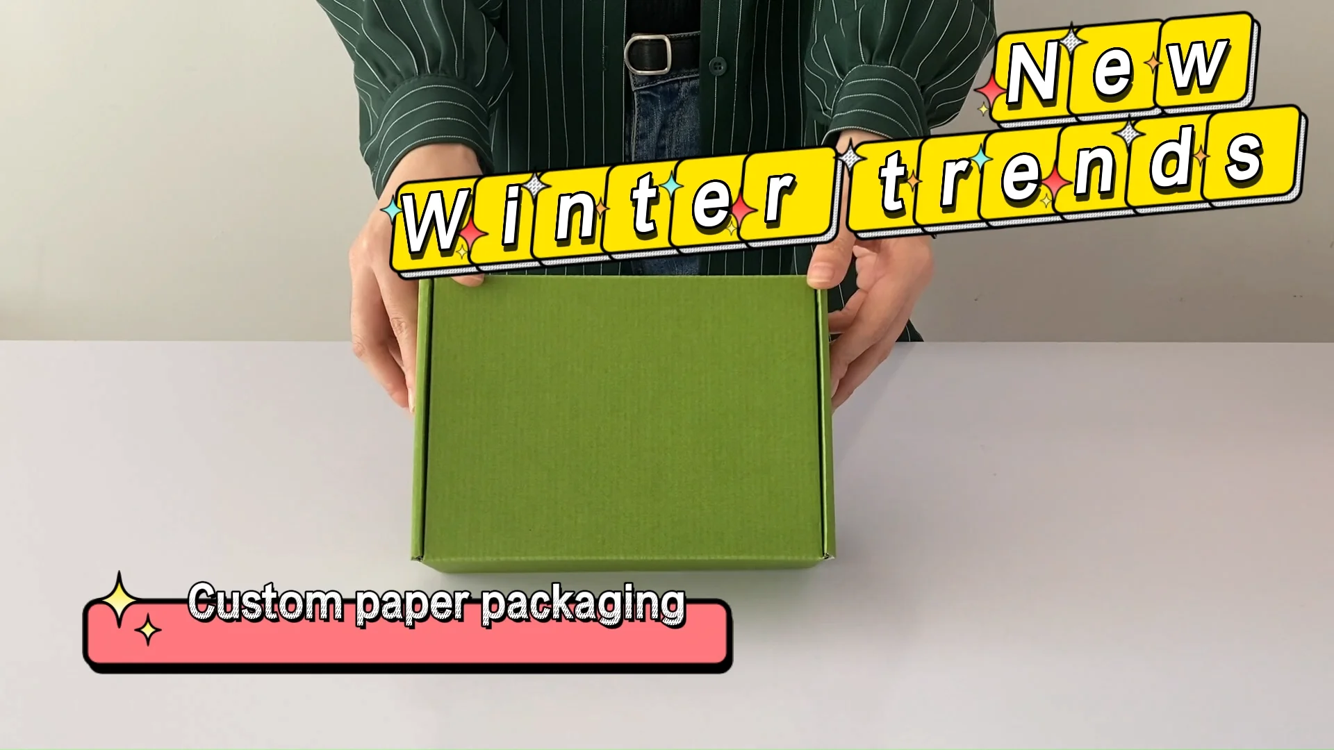 Corrugated Board Paper Mailer Box Custom Green Color Clothing Shoes ...