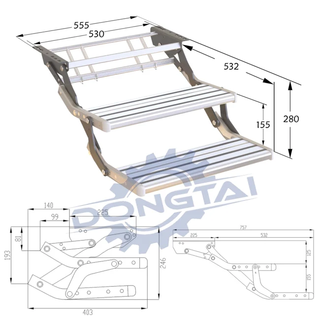 Double Folding Caravan Step - Portable RV Accessories