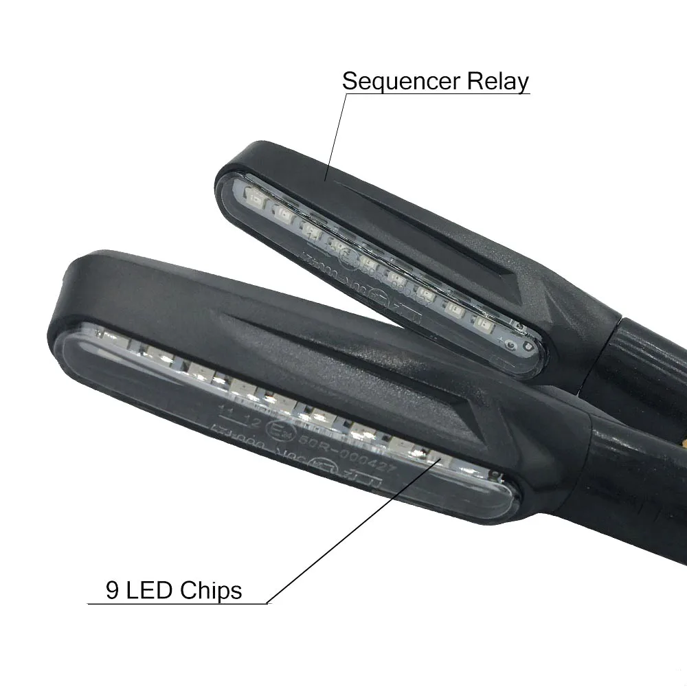 RACEPRO E24 E-Mark Running Water Flowing Sequential 9 LED Motorcycle ...