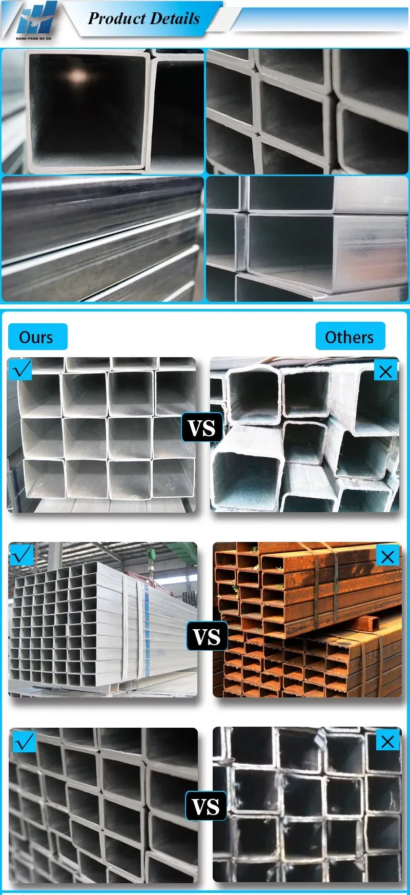 Pre-galvanized Steel Square Tubes Sendzimir Galvanized - Buy Sendzimir ...