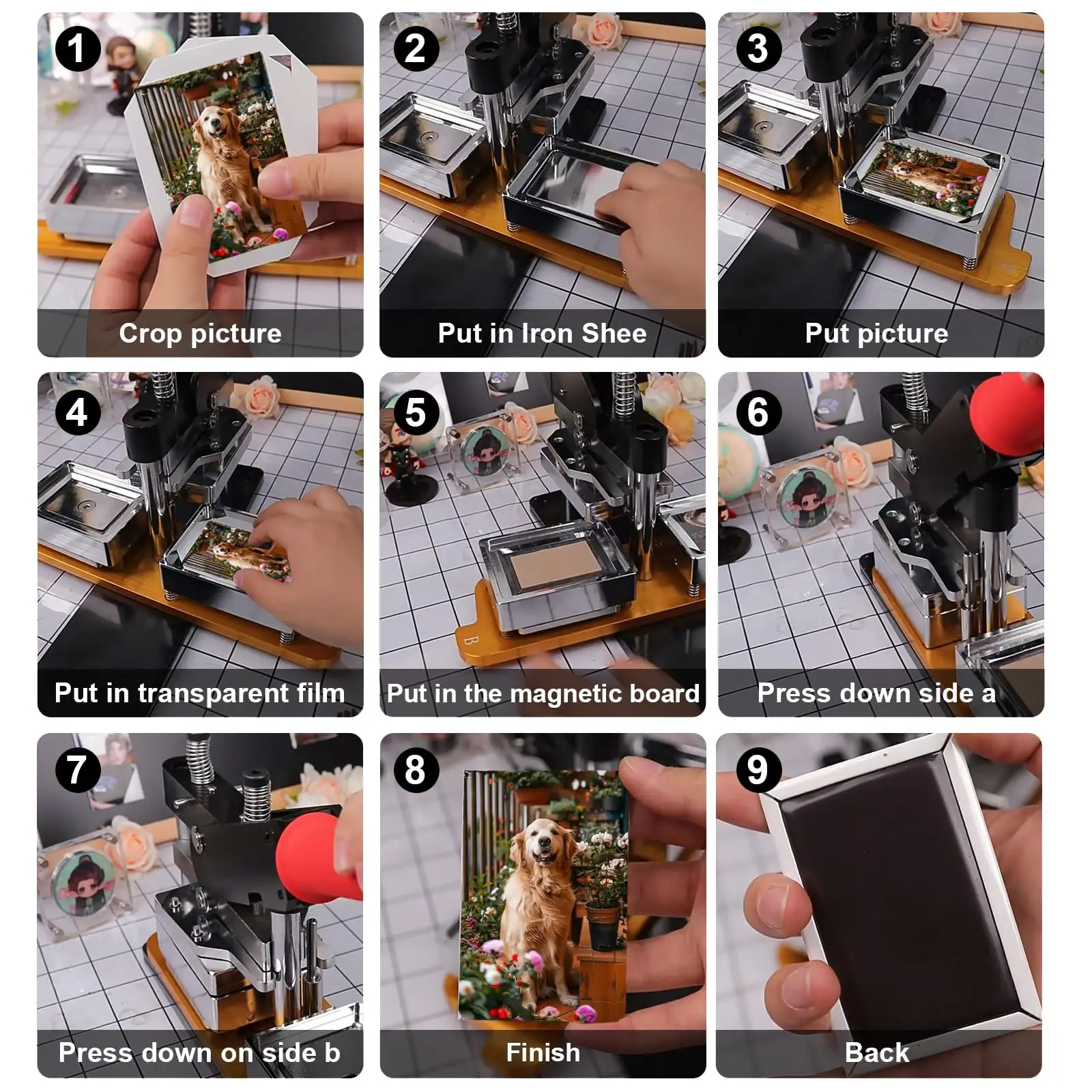 Manual Refrigerator Magnet Maker Accessories Custom Cutting Dies Press ...