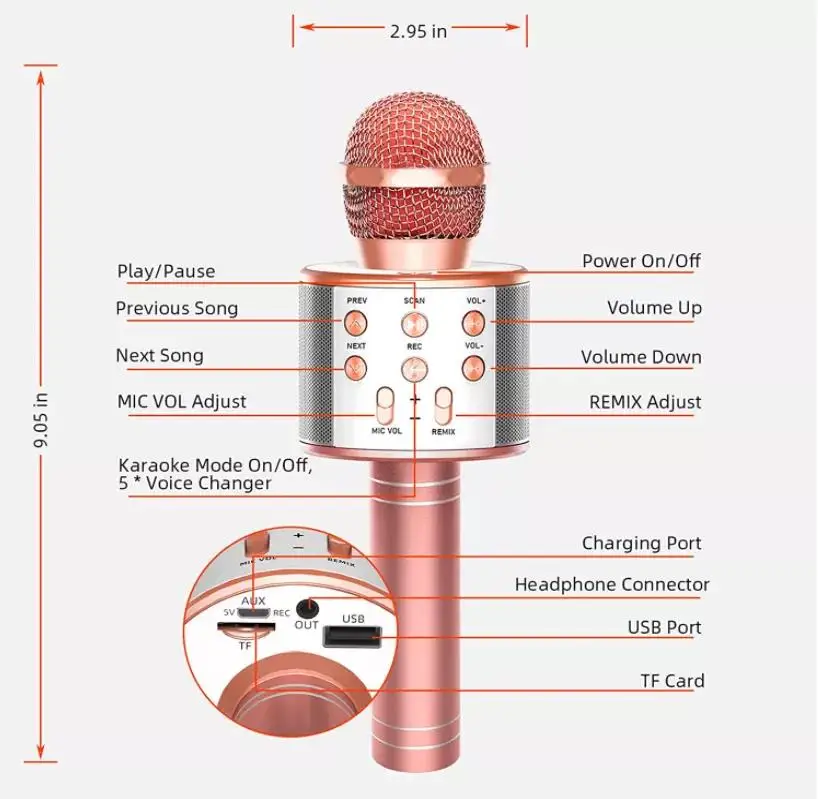 Kids Toys For 7 8 9 10 Year Old Girls Microphone Christmas Birthday ...