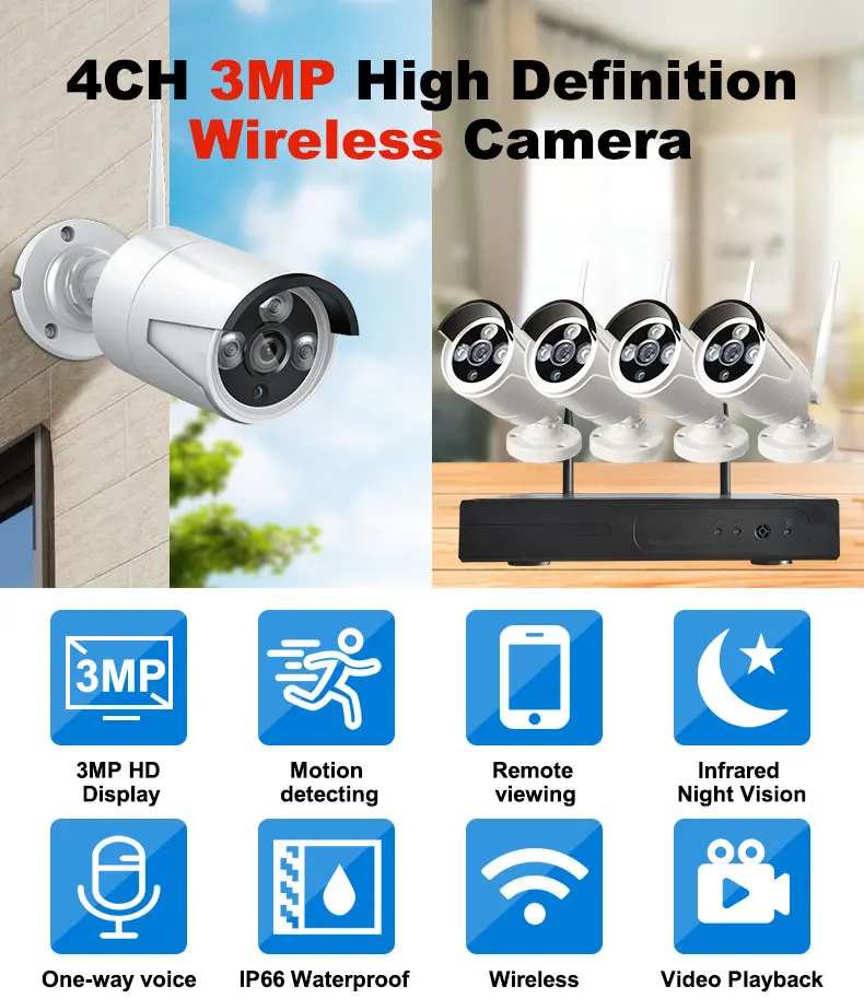 New Arrival 16Ch Wifi NVR Kit 16pcs Security Camera System Wireless ...