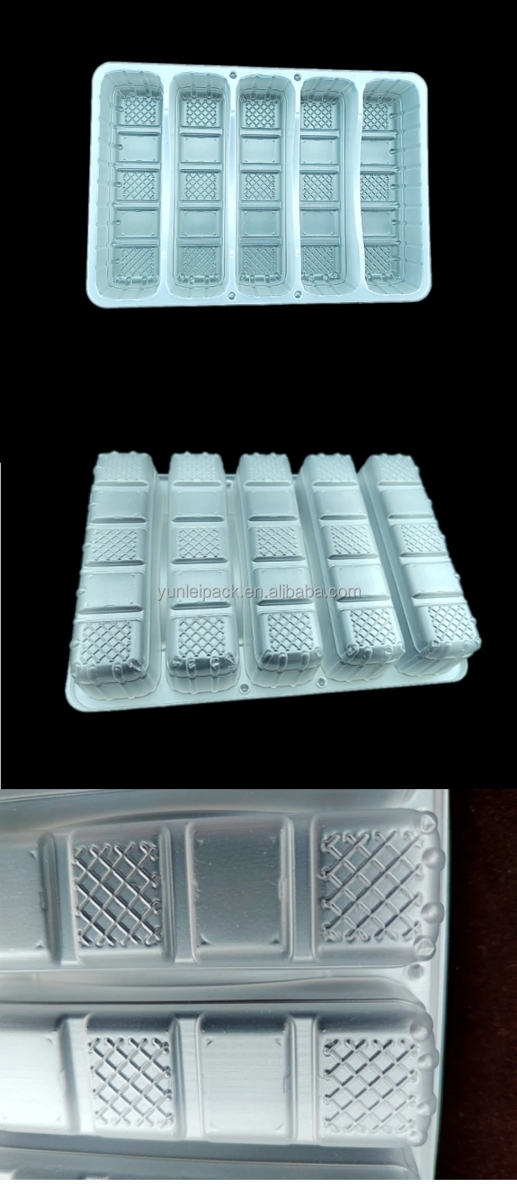 5 Cavity Transparent PP Plastic Blister Vacuum Forming Insert for Food ...