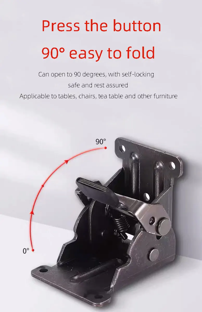 180 Degree Folding Bracket Table Leg Hinges for Bed Angle Bracket Hinge