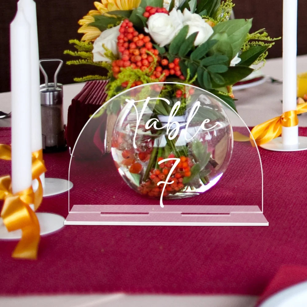 Blank Acrylic Display Card Clear Arched DIY Table Place Cards for ...