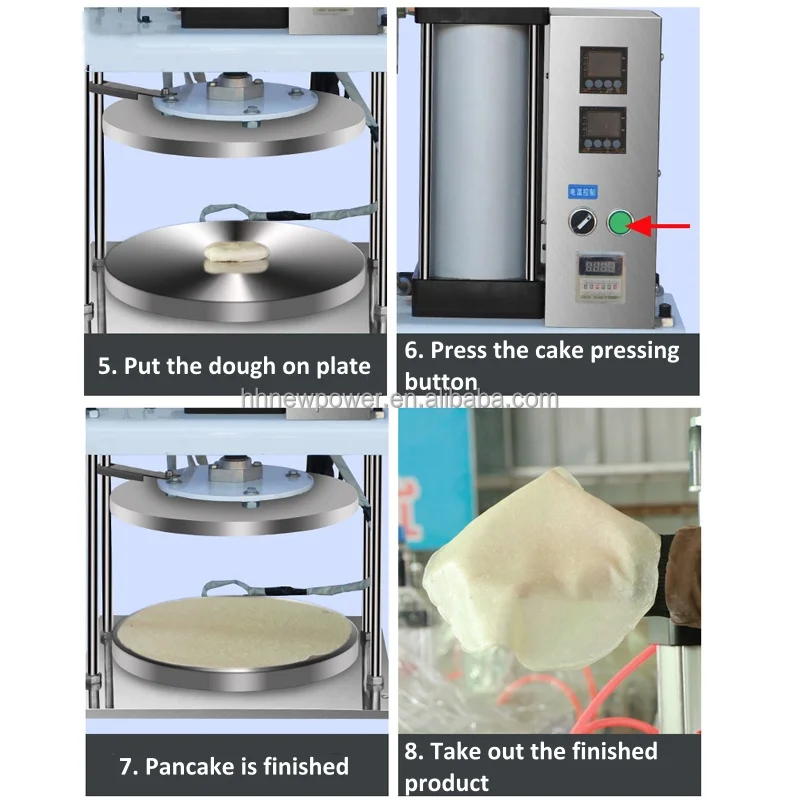 Pneumatic Motorized Chapati Roti Paratha Making Machine Hydraulic Flour ...