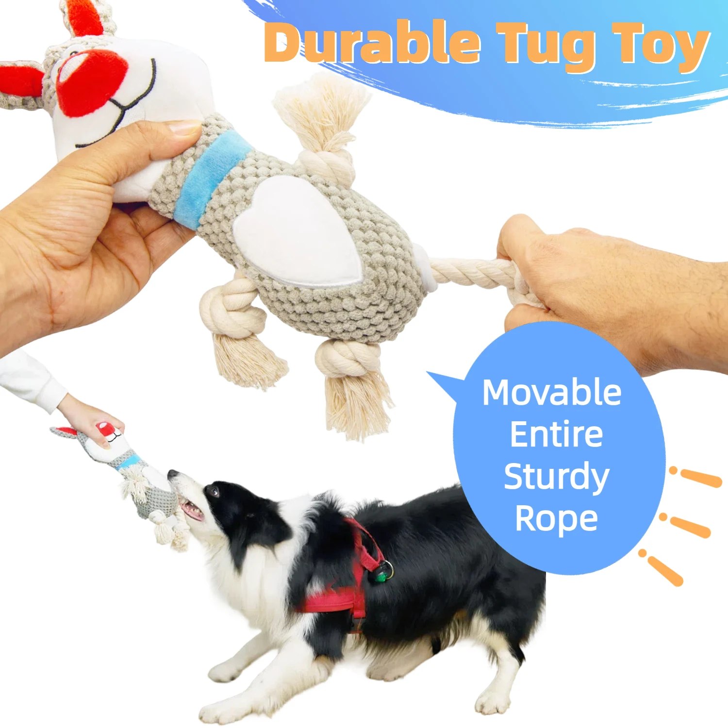 Custom Interactive Stimulation Rabbit Squeaky Plush Easter Dog Toy ...