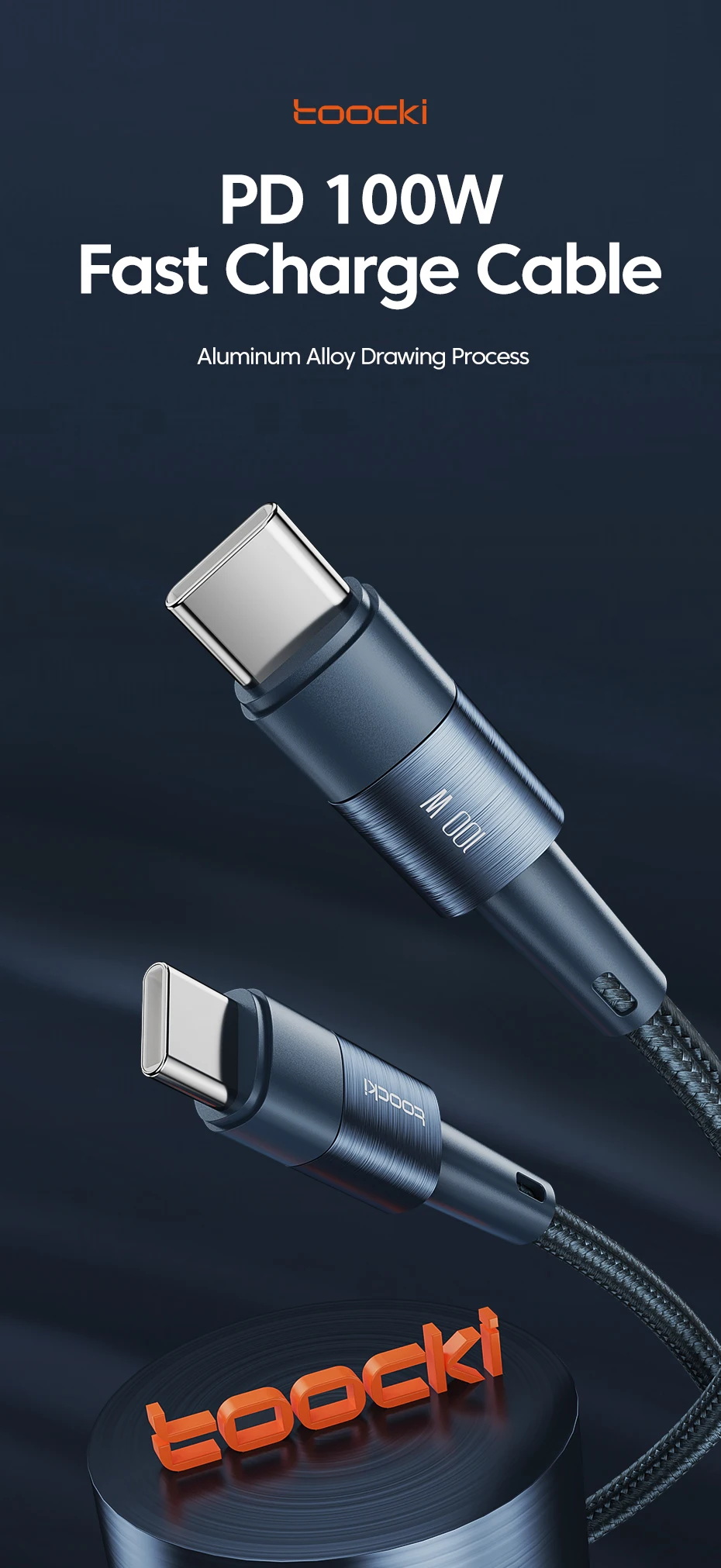 Toocki 100w Pd Cable 5a Type C Fast Charging Cable Usb C To Usb C Cable ...