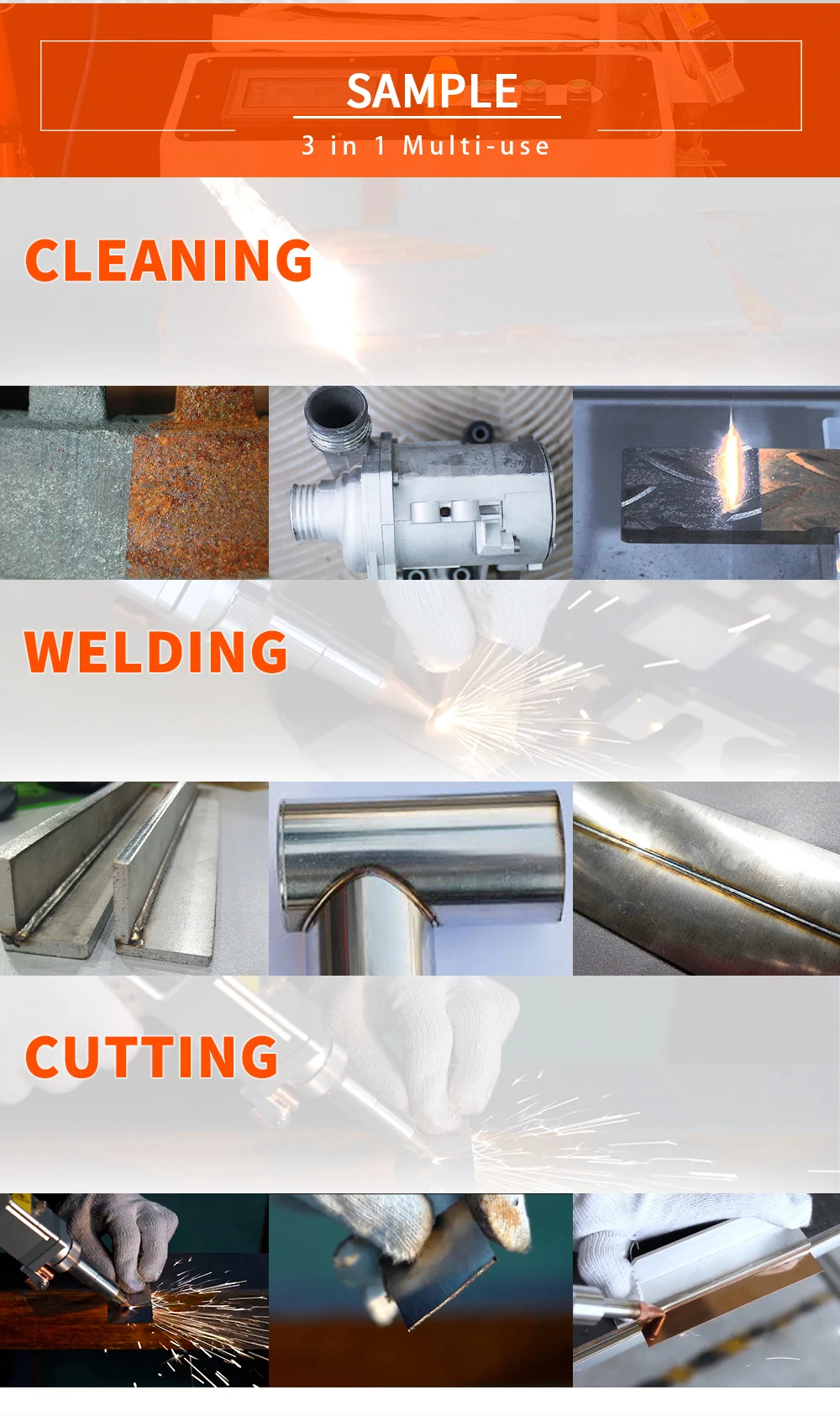 Multi Function 3 In 1 Handheld Fiber Laser Cutting Welding Machine ...