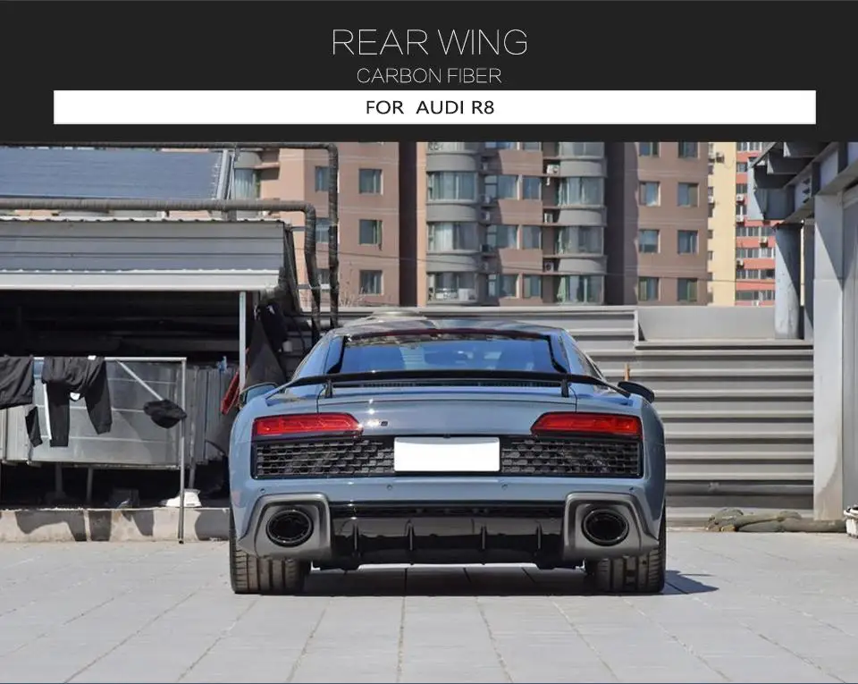Dry Carbon Fiber Rear Wing Spoiler For Audi R8 V10 2023 - Buy V10 ...