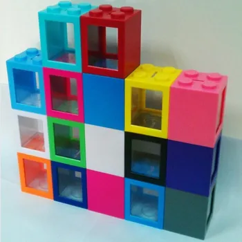 Plastic Legos Piggy Bank Block Money Saving Boxes For Kids Birthday Diy ...