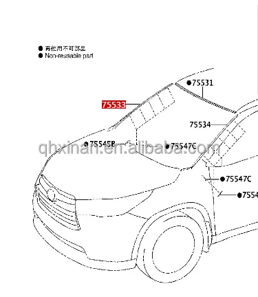 Car Rubber Seal Strip Front Windshield Weatherstrip for Toyota ...