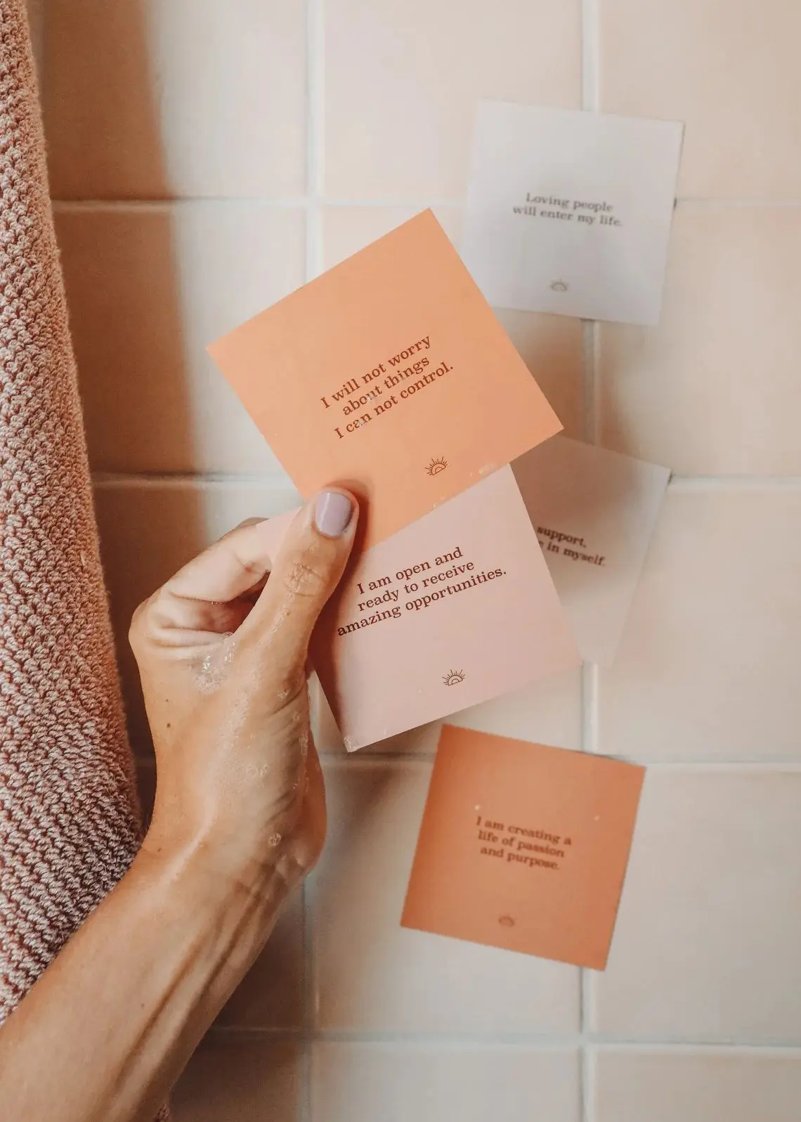 Personalized Mindfulness Waterproof Paper Shower Affirmation Cards