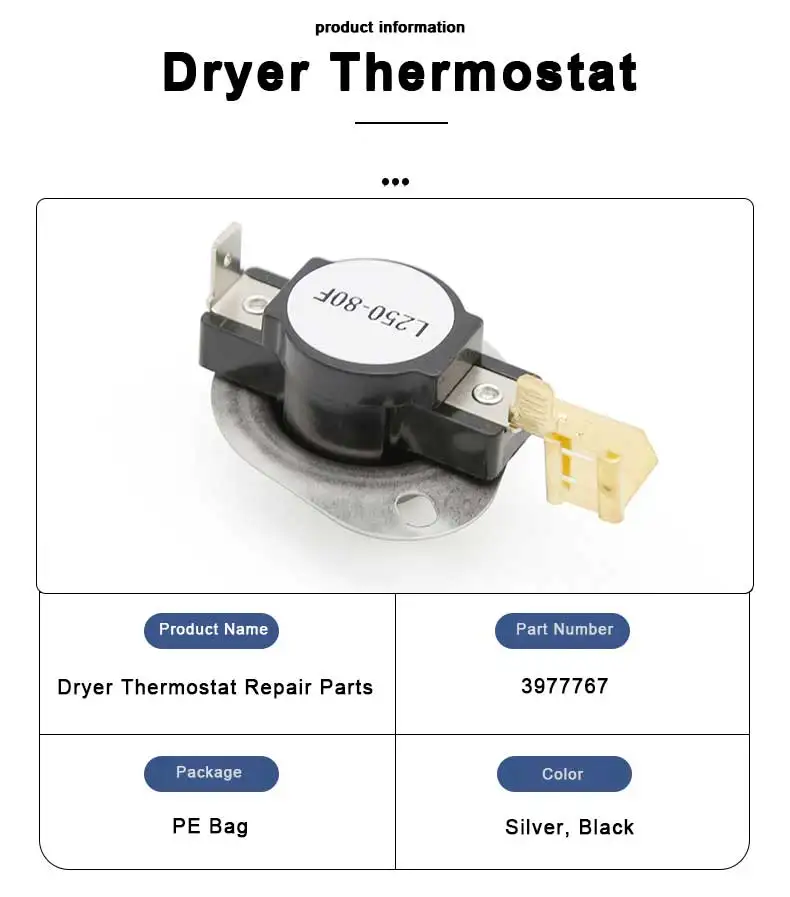 Replacement Repair Parts Washing Machine Dryer High Limit Temperature ...