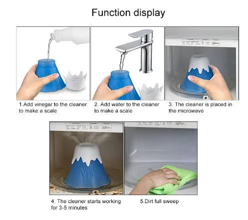 Kitchen Erupting Volcano Cleaning Microwave Cleaner Cooking Kitchen ...