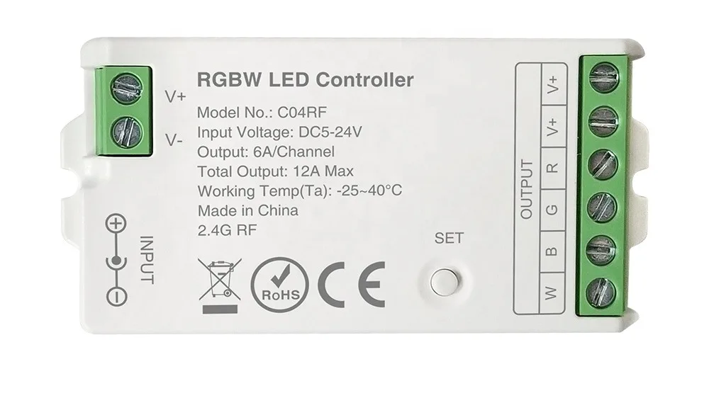 C04rf Rgbw Led Strip Controller 2.4g Long Distance 30m Brightness ...