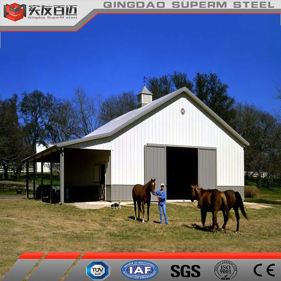 Prefabricated House Steel Structure Frame Horse Barn Steel Structure ...