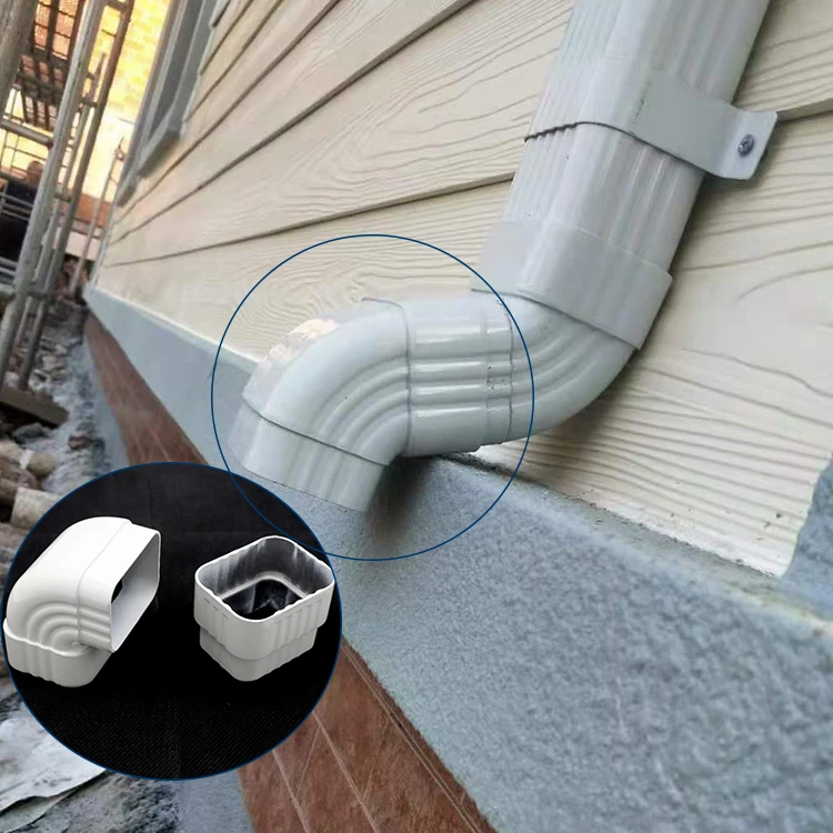 Rainwater Roof Drainage System 2x3 Downspout Elbow Roofing Gutter ...