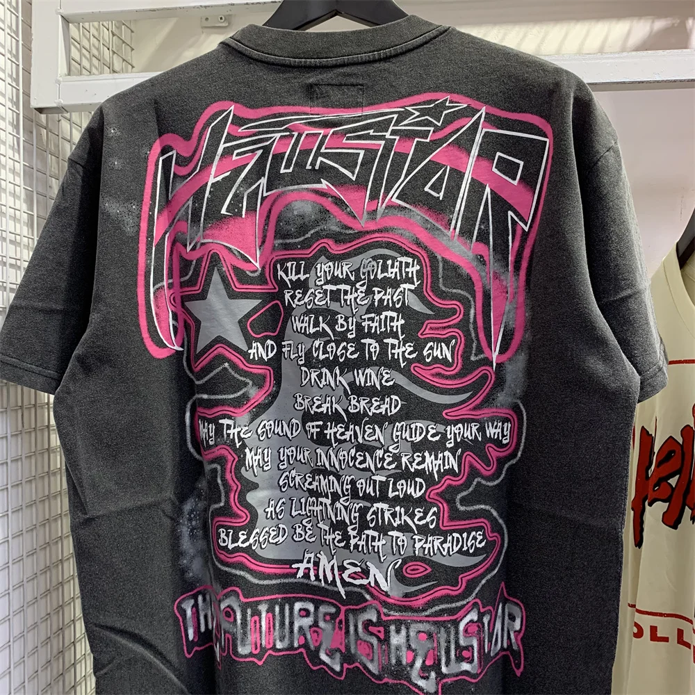 Hellstar Summer American Fashion Creative Fun Print Retro Distressed ...