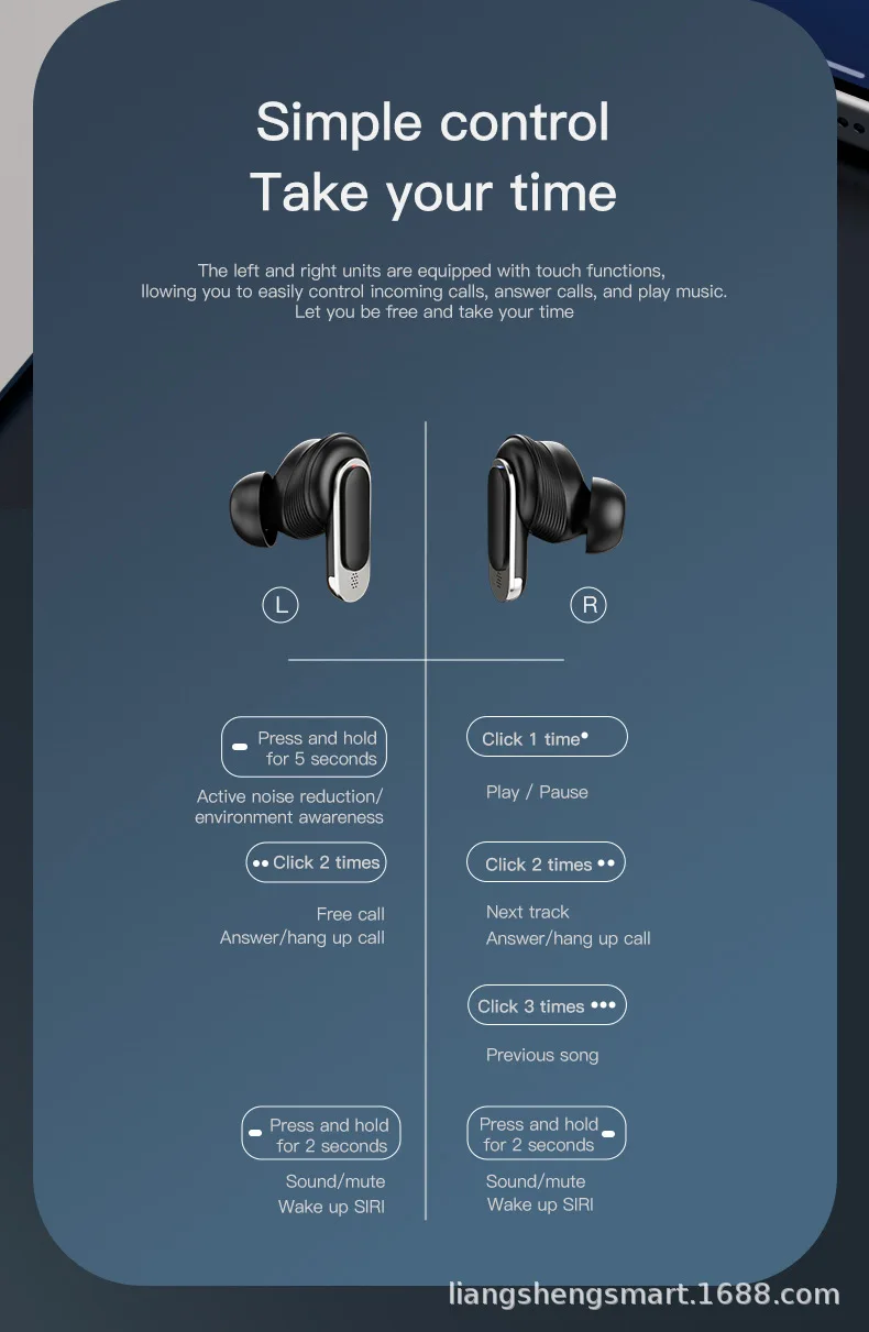 Anc True Wireless Earphones Noise Cancelling Bluetooth Headphones ...