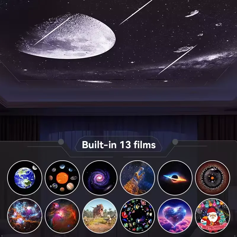 Nebula Room Projector Ainael Meteor & Galaxy Projector With 6 Film ...