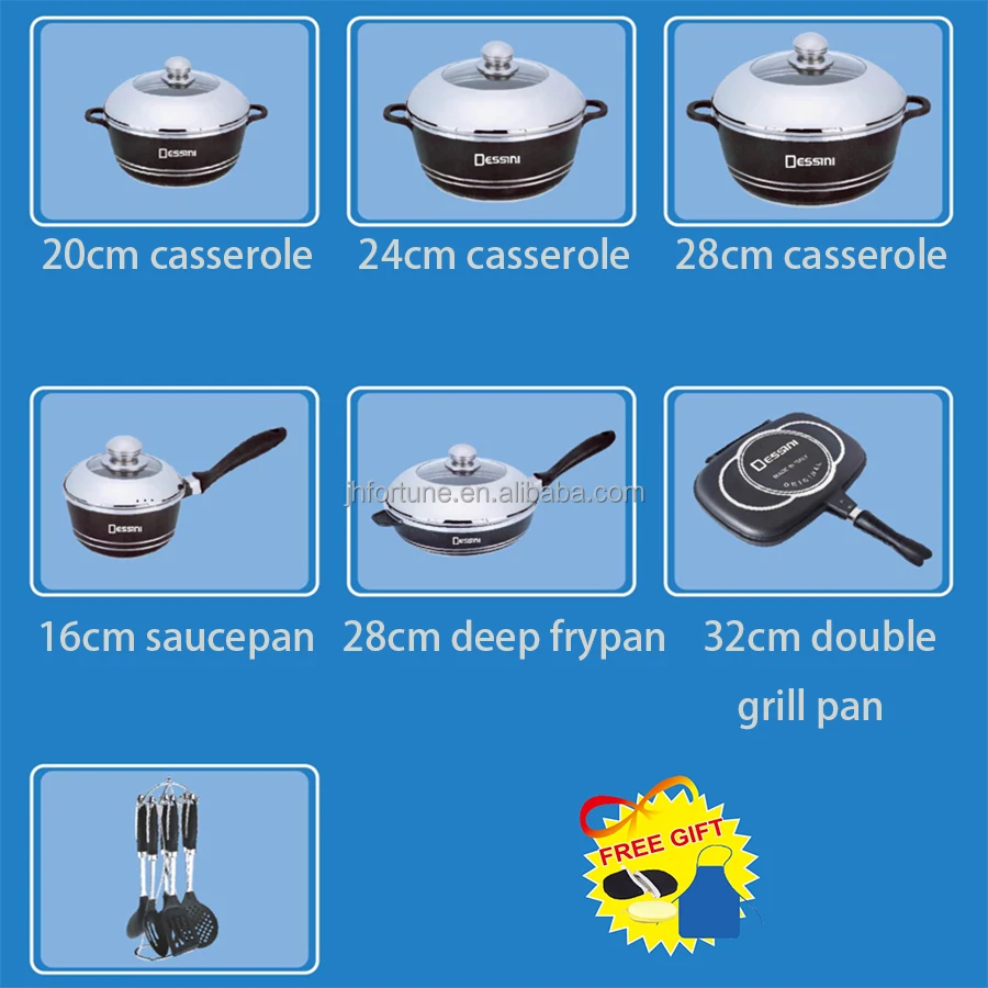 Goods In Stock Dessini Nonstick Kitchen Cookware Set Granite Cookware ...