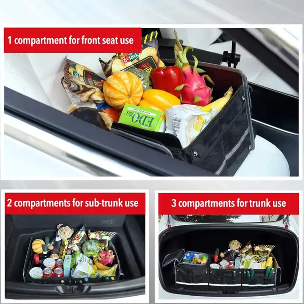 Sunnuo Portable Car Boot Organizer With Cooler Camping Stackable Car ...