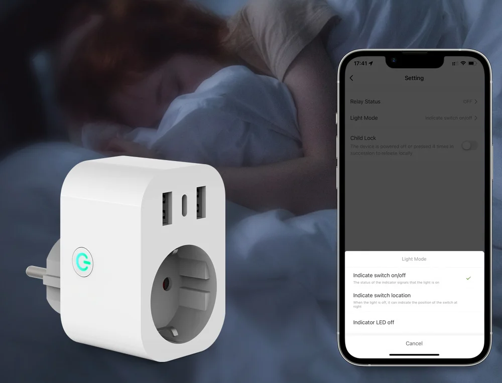 Tasmota Smart EU Plug 16A 2 USB Type-C Port Energy Metering for Alexa ...