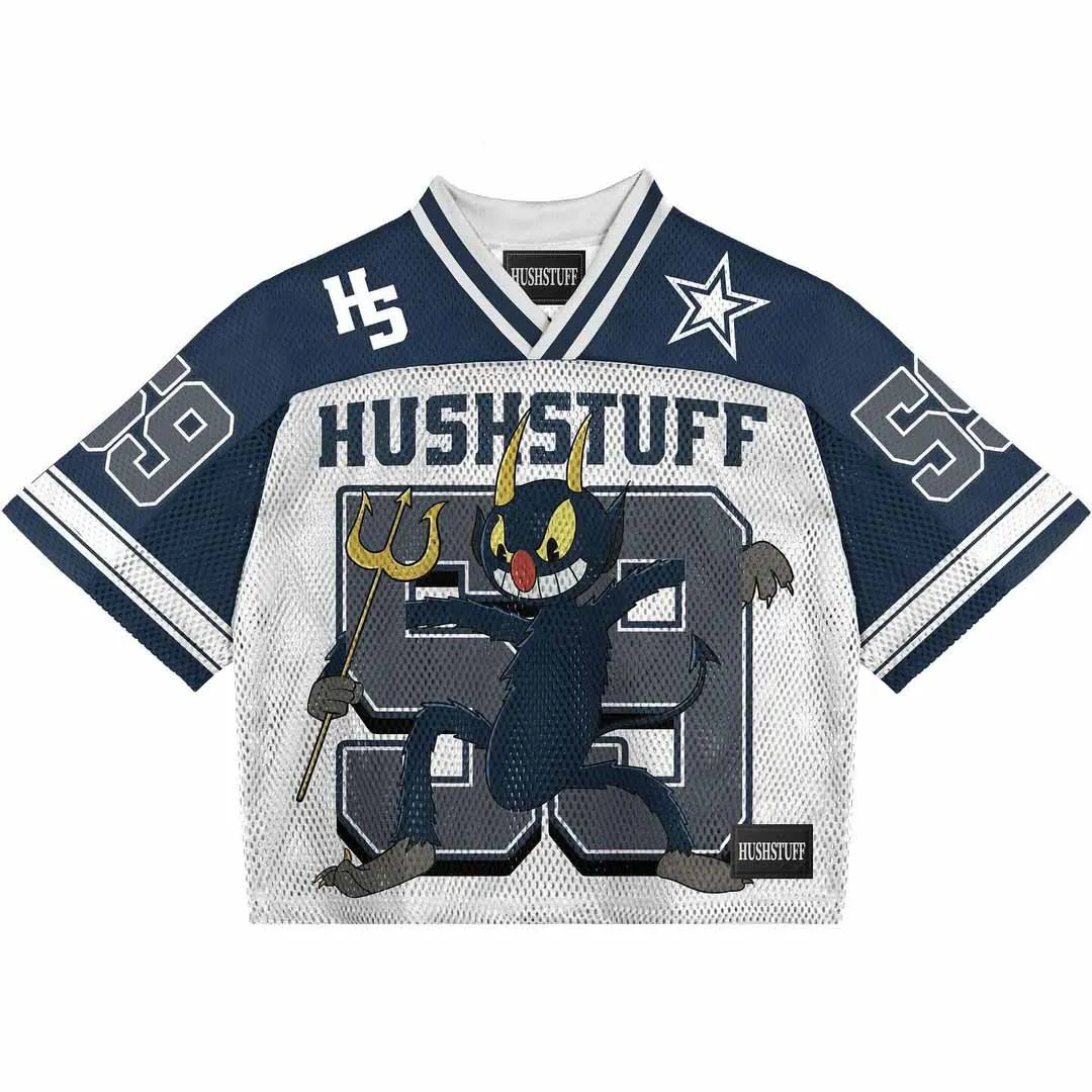 Custom Mesh Boxy Jersey Oversized Cropped Graphic T-shirt Soccer ...