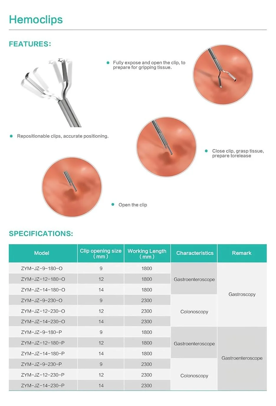 Hot Selling Medical Hemoclips - Reliable Gastroenterology Clips