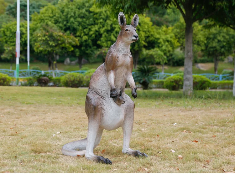 Customization Large Fiberglass Simulation Kangaroo Model Ornament Resin ...