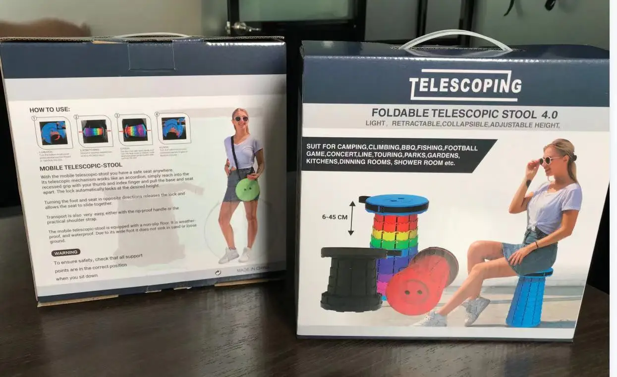 Mini Portable Round Easy Telescopic Retractable Foot Step Plastic Camp ...