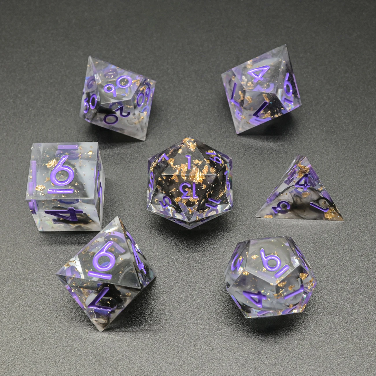 Brilliant Violet Polyhedral Resin Dice Role Playing Game Dice Set for ...
