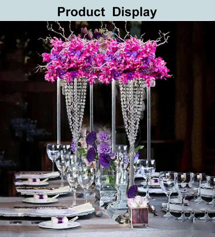 Triangle Shape Tall Clear Crystal Acrylic Wedding Centerpieces, Acrylic ...
