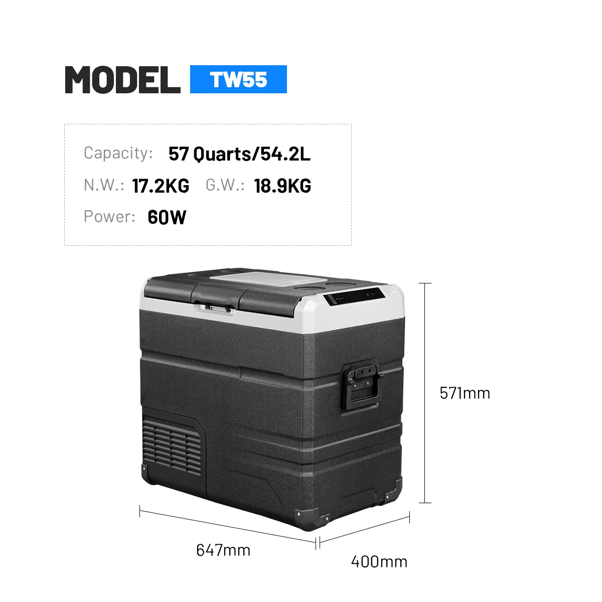 Alpicool TW75 75L Portable Freezer - Dual-Zone & Solar Powered